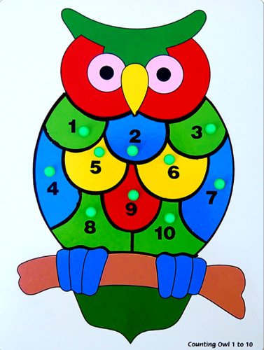 Little Genius Counting Owl, 1 to 10, Multicolor| Intra Kids School Supplies